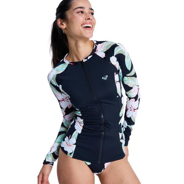 『タイムセール実施中』ZOZO問い合わせ番号:104599052ショップ:ROXY/QUIKSILVER，ロキシー/クイックシルバーブランド:ROXY，ロキシー商品名:ROXY ウィメンズ LS ZIP LYCRA ジップラッシュガード 「...