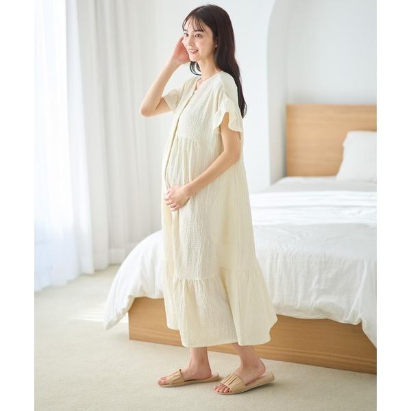 ZOZO問い合わせ番号:104599155ショップ:cross marche，クロスマルシェブランド:Rosemadame，ローズマダム商品名:ふくれジャガードネグリジェ/マタニティパジャマ ワンピースパジャマ/マタニティパジャマ（マタニテ...