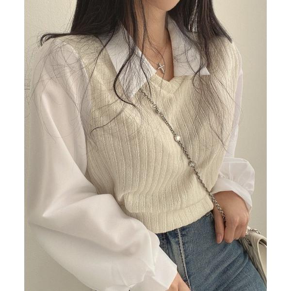 ZOZO問い合わせ番号:104600429ショップ:Ada.，エイダブランド:Lips，リップス商品名:異素材ドッキングえり付きトップスカテゴリ:トップス>シャツ/ブラウスブランド品番:JO253201素材:袖　ポリエステル100%　...