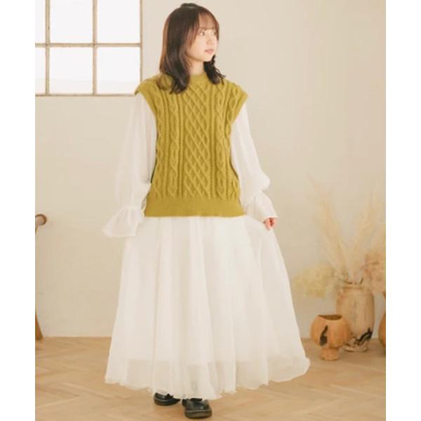 ZOZO問い合わせ番号:104601299ショップ:merrylatte，メリーラテブランド:amr.，アムレ商品名:ケーブルニットベストカテゴリ:トップス>ベストブランド品番:S668素材:アクリル58.4% 30.7% ポリエステ...