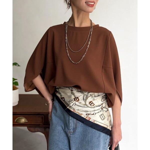 ZOZO問い合わせ番号:104601558ショップ:Chez toi，シェトワブランド:Chez toi，シェトワ商品名:【二の腕カバー】【シワになりにくい】梨地ヤッコスリーブプルオーバーカテゴリ:トップス>Tシャツ/カットソーブラン...