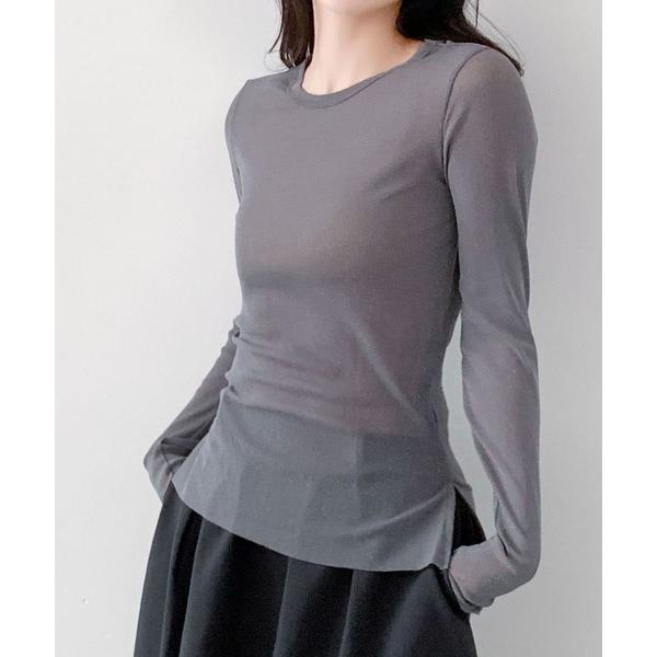 『タイムセール実施中』ZOZO問い合わせ番号:104602074ショップ:RIVER FIELD &amp; Co.，リバーフィールド　アンド　コーブランド:LOWO，ロワ商品名:素材◎高見えラメシアートップス 長袖 インナー シースルーカ...