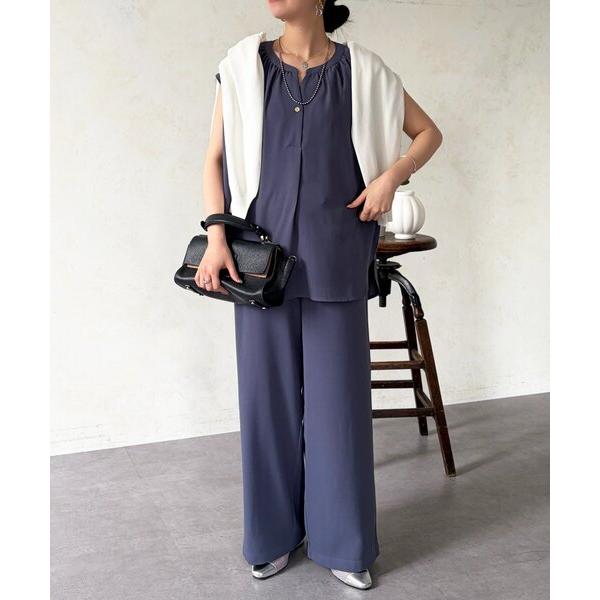 『タイムセール実施中』ZOZO問い合わせ番号:104602094ショップ:Chez toi，シェトワブランド:Chez toi，シェトワ商品名:【セットアイテム】キーネックシャツ×イージーパンツカテゴリ:オールインワン・サロペット>つ...