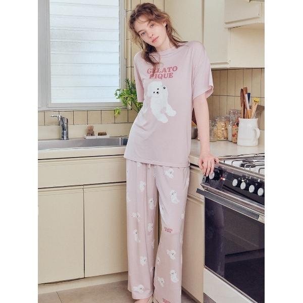 ZOZO問い合わせ番号:104638331ショップ:gelato pique，ジェラート　ピケブランド:gelato pique，ジェラートピケ商品名:ドッグ柄ロングパンツカテゴリ:ルームウェア>ルームウェア/パジャマブランド品番:P...