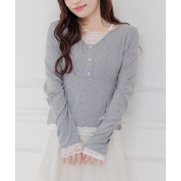 『タイムセール実施中』ZOZO問い合わせ番号:104638637ショップ:RETRO GIRL，レトロガールブランド:ems excite，エムズエキサイト商品名:レースレイヤード風NTPOカテゴリ:トップス>ニット/セーターブランド...