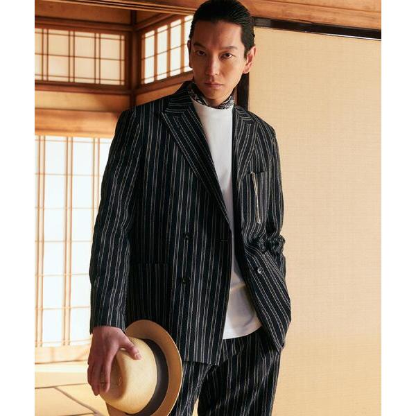 『タイムセール実施中』ZOZO問い合わせ番号:104639582ショップ:TAKEO KIKUCHI，タケオキクチブランド:TAKEO KIKUCHI，タケオキクチ商品名:「BOWLER HAT LABEL」サッカーストライプ ダブルジャケ...