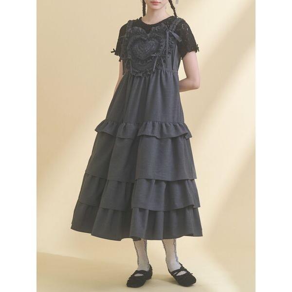 『タイムセール実施中』ZOZO問い合わせ番号:104639634ショップ:merry jenny，メリージェニーブランド:merry jenny，メリージェニー商品名:Heartティアードワンピースカテゴリ:ワンピース/ドレス>ワンピ...