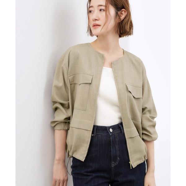 ZOZO問い合わせ番号:104639818ショップ:grove，グローブブランド:grove，グローブ商品名:【貴島明日香さん着用・洗える】麻調ノーカラーブルゾンカテゴリ:ジャケット/アウター>ブルゾンブランド品番:768-45017...