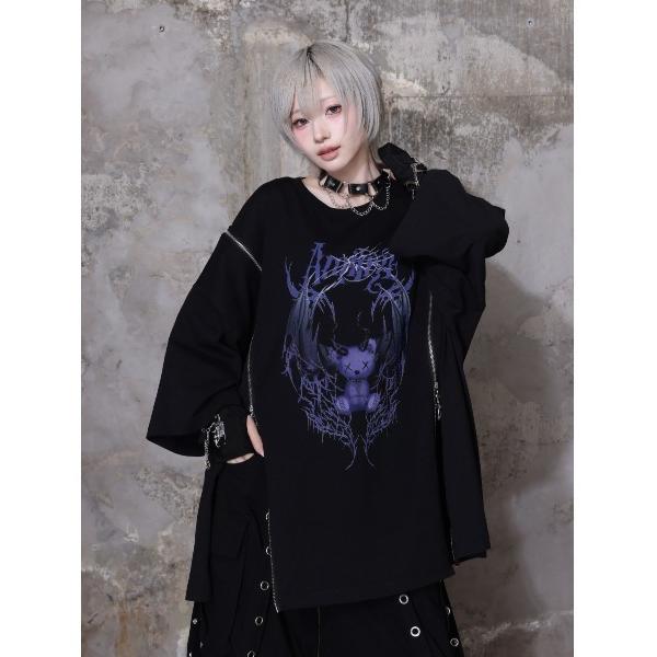 ZOZO問い合わせ番号:104640489ショップ:A AM STUDIO，エーエム スタジオブランド:Amilige，アミリージュ商品名:Devil bat Bear ZIP Tシャツカテゴリ:トップス>Tシャツ/カットソーブランド...