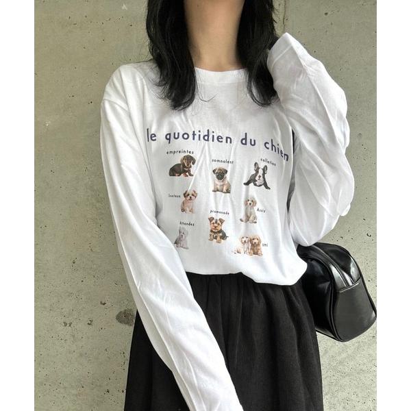 『タイムセール実施中』ZOZO問い合わせ番号:104640825ショップ:merrylatte，メリーラテブランド:etta，エタ商品名:犬いっぱいロンT／長袖Tシャツカテゴリ:トップス>Tシャツ/カットソーブランド品番:e-105素...