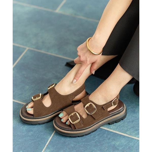 ZOZO問い合わせ番号:104642080ショップ:BAYFLOW，ベイフローブランド:BAYFLOW，ベイフロー商品名:[着脱らくらく♪かかとゴム仕様]ダブルバックルサンダルカテゴリ:シューズ>サンダルブランド品番:636946素材...