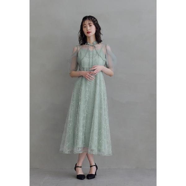 ZOZO問い合わせ番号:104642344ショップ:bflat，ビーフラットブランド:niana，ニアナ商品名:タックスリーブボレロセットドレス 2点セット キャミワンピース 結婚式 二次会 同窓会 入学式 卒業式 パーティードレス オケー...