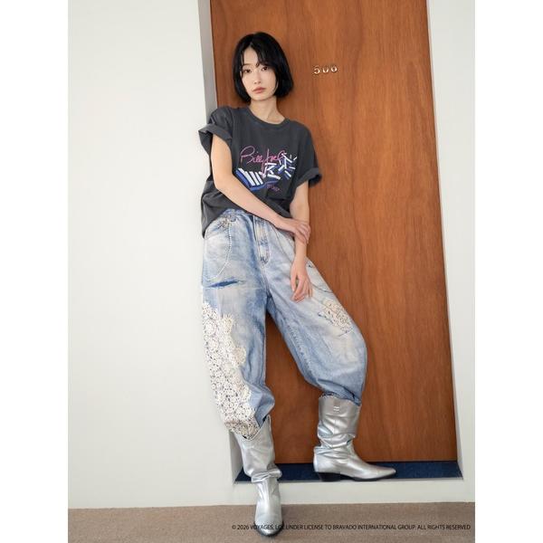ZOZO問い合わせ番号:104681565ショップ:Ungrid，アングリッドブランド:Ungrid，アングリッド商品名:プリントデザインルーズデニムカテゴリ:パンツ>デニムパンツブランド品番:112632455201素材:綿100%...