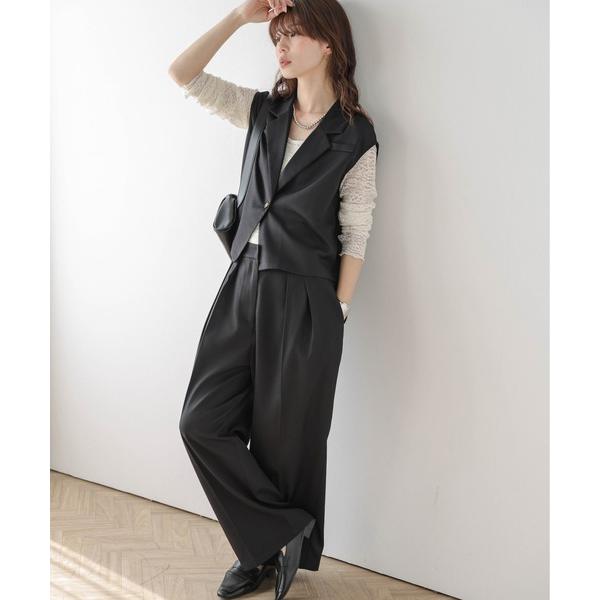 『セール実施中』ZOZO問い合わせ番号:104681985ショップ:SUGAR BISKET，シュガービスケットブランド:AMELY，エミリー，SUGAR BISKET，シュガービスケット商品名:テーラードベスト＆ワイドパンツ セットアップ...