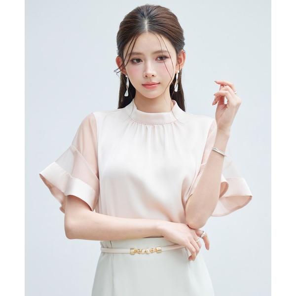 ZOZO問い合わせ番号:104682197ショップ:SAISON DE PAPILLON，セゾン ド パピヨンブランド:SAISON DE PAPILLON，セゾンドパピヨン商品名:【新作登場】 レーディス ブラウス サテン ギャザー オフ...