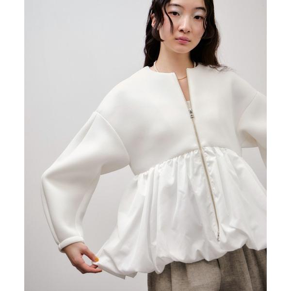 ZOZO問い合わせ番号:104682443ショップ:ADAM ET ROPE'，アダムエロペブランド:ADAM ET ROPE'，アダムエロペ商品名:ダンボールタフタペプラムカットソーカーディガンカテゴリ:トップス>カーディガン/ボレ...