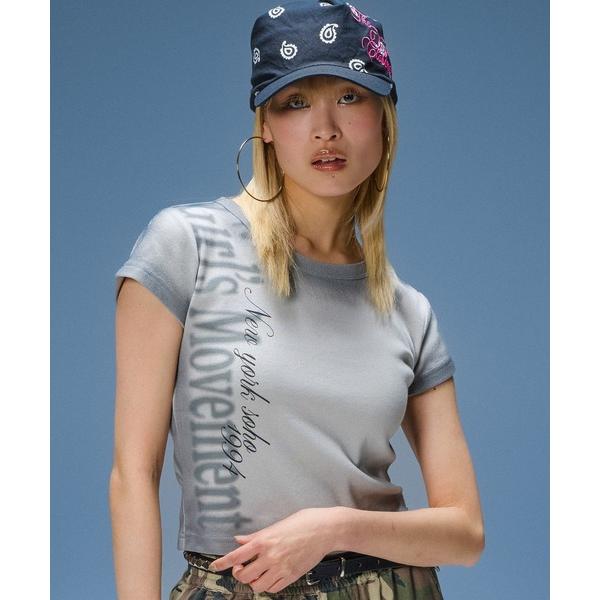 ZOZO問い合わせ番号:104683729ショップ:X-girl，エックスガールブランド:X-girl，エックスガール商品名:BLURRED SPRAY LOGO S/S BABY TEEカテゴリ:トップス>Tシャツ/カットソーブラン...