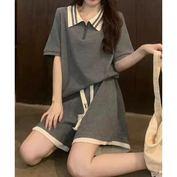 『セール実施中』ZOZO問い合わせ番号:104684246ショップ:me Jane，ミージェーンブランド:GLAMOROUS JANE，グラマラスジェーン，meJane，ミージェーン商品名:配色フロントジップ半袖トップス×ショートパンツ　2...