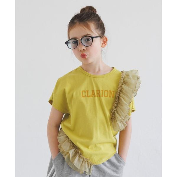 ZOZO問い合わせ番号:104685002ショップ:BAYFLOW，ベイフローブランド:BAYFLOW，ベイフロー商品名:[大人気Tシャツ!!デザインをアップデート★]アシメオーガンジーフリルT(KIDS)カテゴリ:トップス>Tシャツ...
