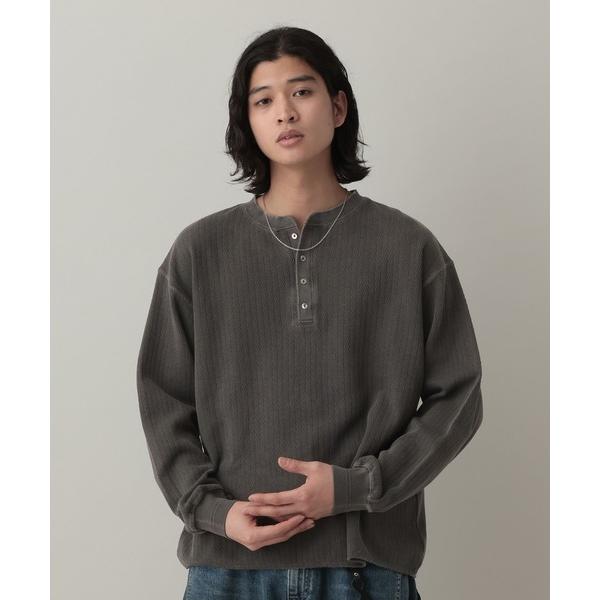 ZOZO問い合わせ番号:104685013ショップ:RAGEBLUE，レイジブルーブランド:RAGEBLUE，レイジブルー商品名:Pigment Honeycomb Henryneck Tshirt/ピグメント加工ハニカムヘンリーネックTシ...