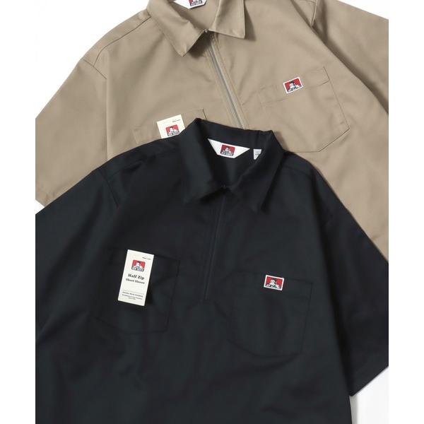 ZOZO問い合わせ番号:104685358ショップ:Lazar，ラザルブランド:BEN DAVIS，ベンデイビス，Lazar，ラザル商品名:BEN DAVIS/ベンデイビス 1/2 ZIP SS SHIRT/オーバーサイズ TCツイル ワー...