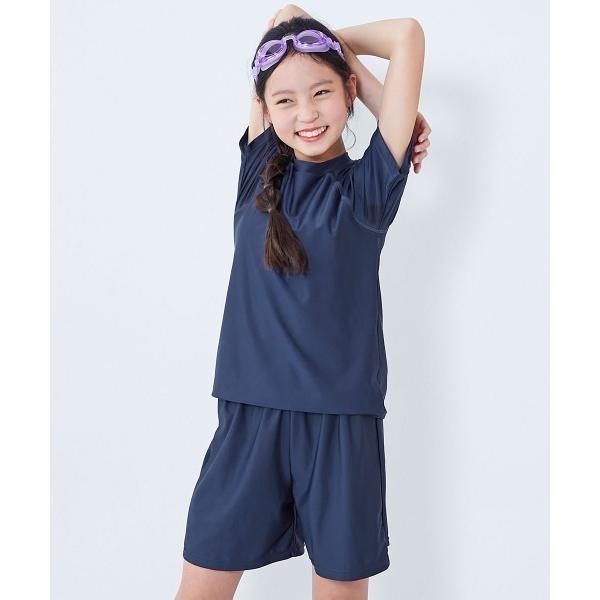 ※このアイテムは返品・交換対象外商品です。ZOZO問い合わせ番号:104720725ショップ:devirock，デビロックブランド:devirock，デビロック商品名:UVカット 女児 セパレート Tシャツ＆パンツ型 スクール水着カテゴリ:...