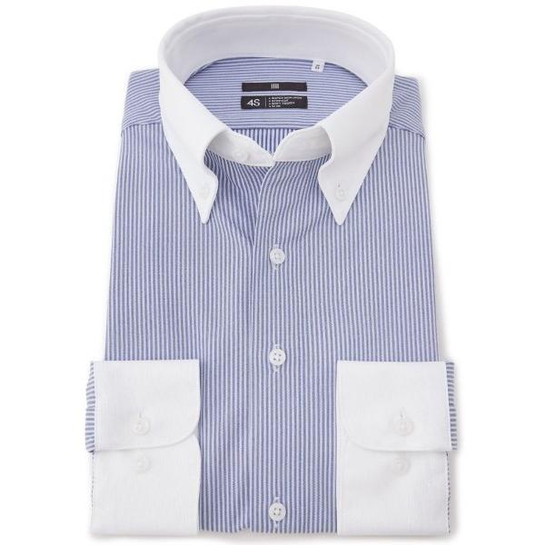 ZOZO問い合わせ番号:104722631ショップ:SUIT SELECT，スーツセレクトブランド:SUIT SELECT，スーツセレクト商品名:【スーパーノンアイロン・ストレッチ・速乾】【長袖】【BLACK LINE】クレリックボタンダウ...