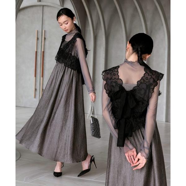 ZOZO問い合わせ番号:104723382ショップ:RUIRUE BOUTIQUE，ルイルエブティックブランド:RUIRUE BOUTIQUE，ルイルエブティック商品名:オケージョン 結婚式ドレス ｜ 前後2WAY シアー リボン ジレ ＆...