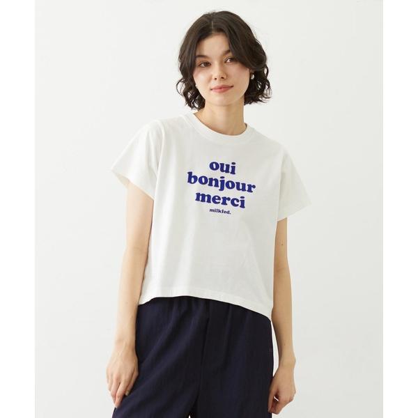 ZOZO問い合わせ番号:104723814ショップ:MILKFED.，ミルクフェドブランド:MILKFED.，ミルクフェド商品名:COOPER LOGO FLOCK PRINT COMPACT S/S TEEカテゴリ:トップス>Tシャ...