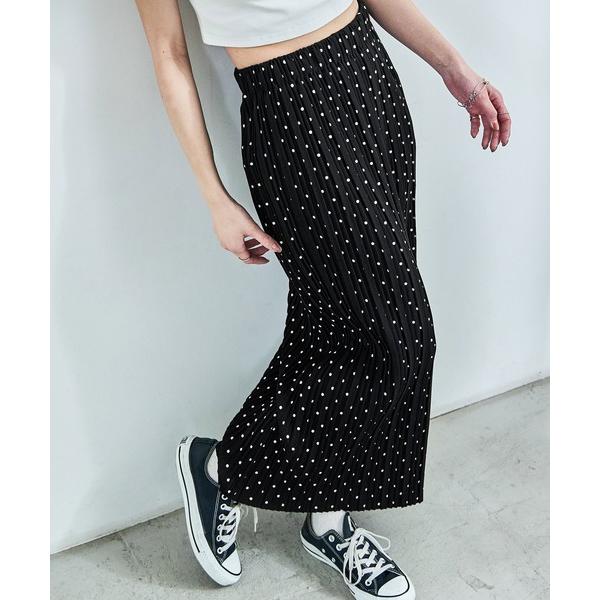ZOZO問い合わせ番号:104725412ショップ:bflat，ビーフラットブランド:Fashion Letter，ファッションレター商品名:ドットプリント プリーツロングタイトスカートカテゴリ:スカート>スカートブランド品番:ft0...