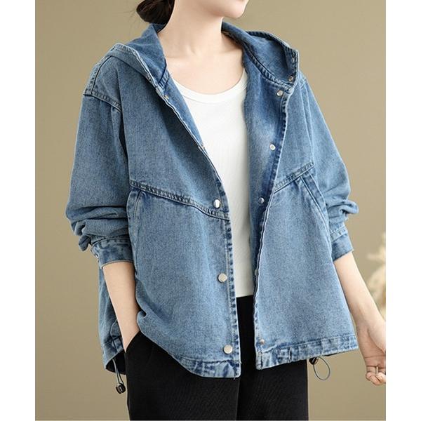 ZOZO問い合わせ番号:104728590ショップ:DOUBLE STEAL，ダブルスティールブランド:LUCPY，ラクピー，＆soiree，アンドソワレ商品名:フード付き オーバーサイズ デニムジャケットカテゴリ:ジャケット/アウター&g...