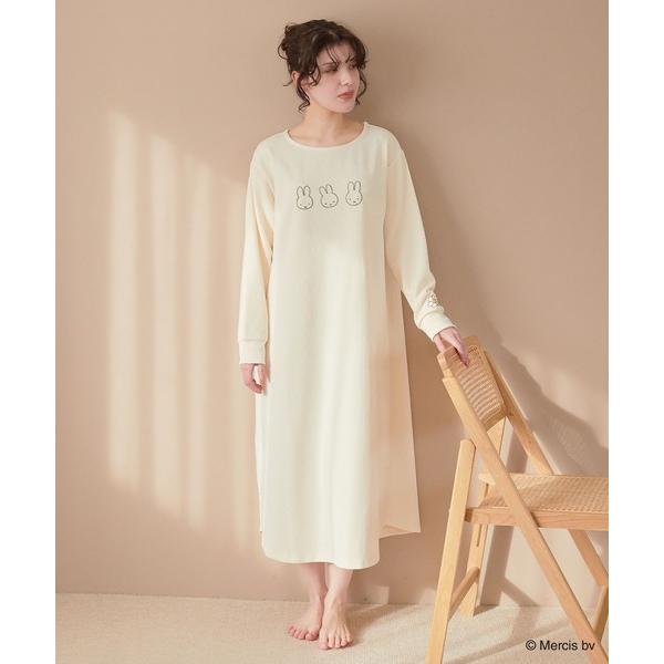 ZOZO問い合わせ番号:104728827ショップ:cross marche，クロスマルシェブランド:Miffy， ミッフィー，cross marche，クロスマルシェ商品名:【miffy/ミッフィー】ワッフル刺繍ルームウェアワンピース/パ...