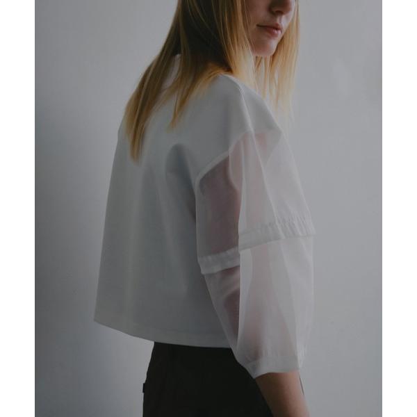 ZOZO問い合わせ番号:104729746ショップ:CLANE，クラネブランド:MANOF，マノフ商品名:SHEER SLEEVES CUT TOPSカテゴリ:トップス>Tシャツ/カットソーブランド品番:80105-1063素材:本体...