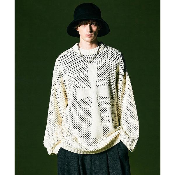 参考価格：23，980円発売時期：2023年08月コンディション：B（目立つ使用感なし）使用感が少ない、または気にならないアイテム全体的：毛玉、汚れ参考商品名：Cross Mesh Knit / クロスメッシュニット参考品番：GB0423/...