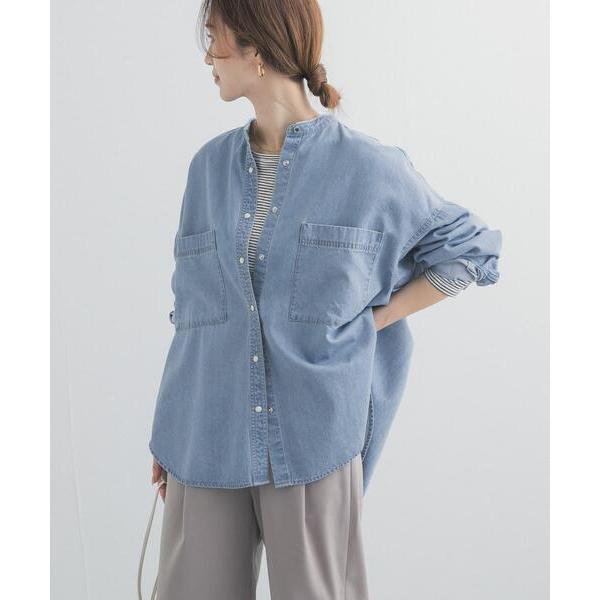 ZOZO問い合わせ番号:104765509ショップ:URBAN RESEARCH DOORS，アーバン リサーチ ドアーズブランド:URBAN RESEARCH DOORS，アーバンリサーチドアーズ商品名:デニムバンドカラーシャツカテゴリ:...