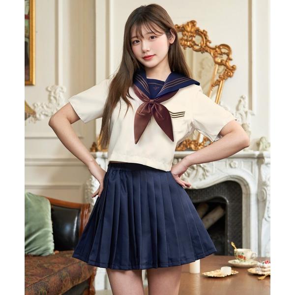 ※このアイテムは返品・交換対象外商品です。ZOZO問い合わせ番号:104765660ショップ:CELEN，セレンブランド:LunaBelle，ルナベル商品名:【制服コスプレ3点セット】クリームベージュセーラー服 半袖（手洗い可能）カテゴリ:...