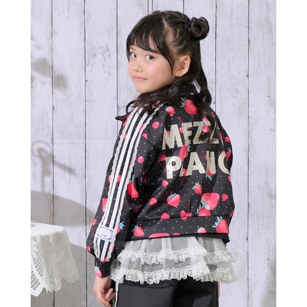 ZOZO問い合わせ番号:104765757ショップ:NARUMIYA ONLINE，ナルミヤ オンラインブランド:mezzo piano，メゾピアノ商品名:イチゴチェリー柄　袖レースラインジャージカテゴリ:トップス>ジャージブランド品...