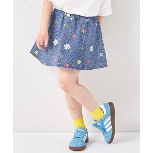 『タイムセール実施中』ZOZO問い合わせ番号:104766103ショップ:pairmanon，ペアマノンブランド:pairmanon，ペアマノン，coucou manon，ククゥ マノン商品名:【リンクコーデ】ガールズ 総柄 フレアデニムス...