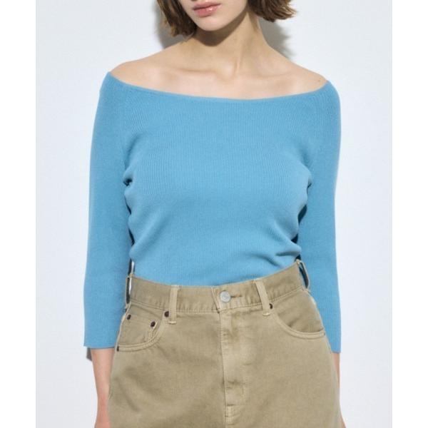 ZOZO問い合わせ番号:104766556ショップ:AZUL BY MOUSSY，アズールバイマウジーブランド:AZUL BY MOUSSY，アズールバイマウジー商品名:オフショルニットトップスカテゴリ:トップス>ニット/セーターブラ...