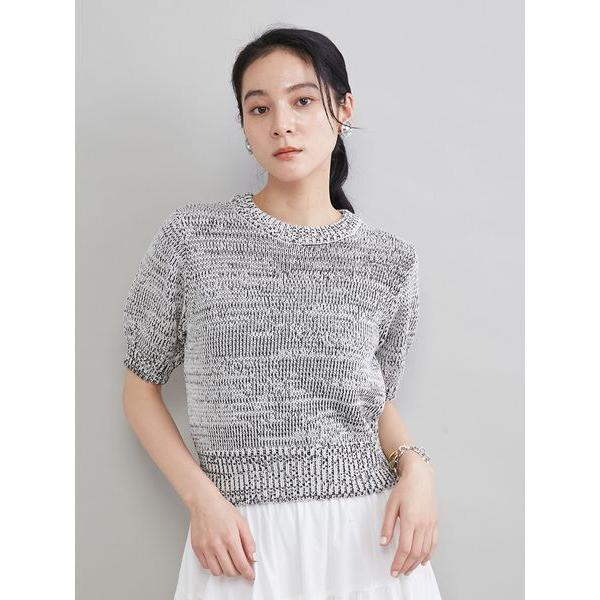 ZOZO問い合わせ番号:104766671ショップ:Mila Owen，ミラ オーウェンブランド:Mila Owen，ミラオーウェン商品名:ミックスヤーンハーフスリーブニットカテゴリ:トップス>ニット/セーターブランド品番:09WNT...