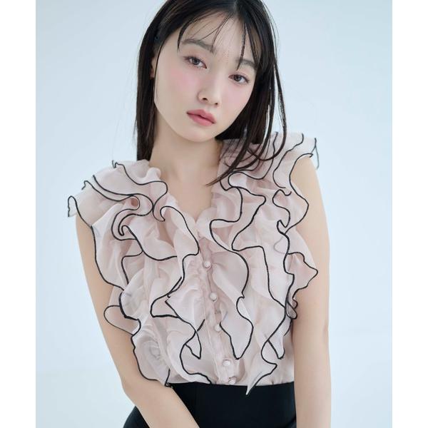 ZOZO問い合わせ番号:104766695ショップ:SNIDEL，スナイデルブランド:SNIDEL，スナイデル商品名:【WEB限定カラーあり】ノースリフリルブラウスカテゴリ:トップス>シャツ/ブラウスブランド品番:SWFB261173...