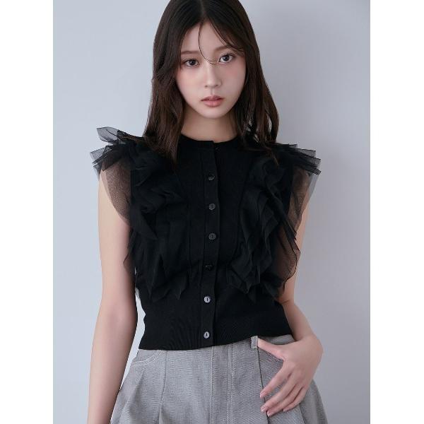 ZOZO問い合わせ番号:104766702ショップ:SNIDEL，スナイデルブランド:SNIDEL，スナイデル商品名:チュールフリルクルーニットカテゴリ:トップス>ニット/セーターブランド品番:SWNT261194素材:本体: レーヨ...