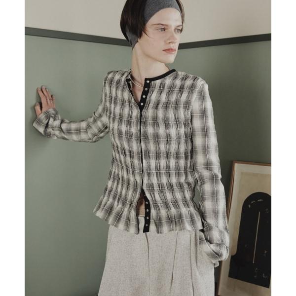 ZOZO問い合わせ番号:104768032ショップ:YARD PLUS/AUNT MARIE'S，ヤードプリュス/アントマリーズブランド:Aunt Marie's，アントマリーズ商品名:シャーリングチェックトップスカテゴリ:トップス>...