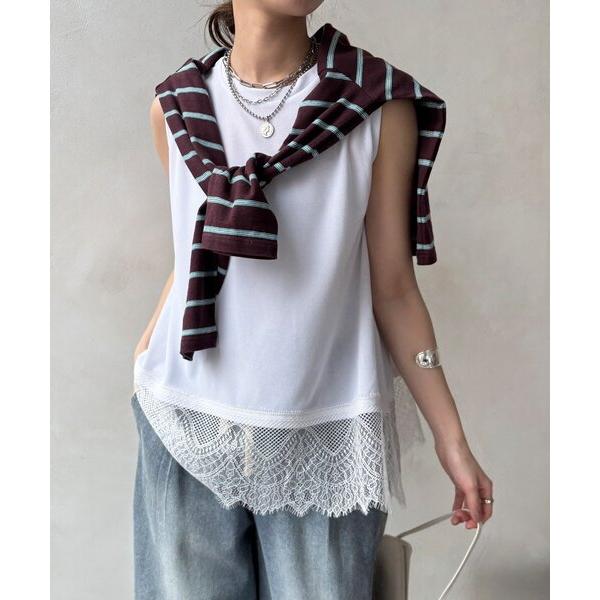 ZOZO問い合わせ番号:104769029ショップ:DouDou，ドゥドゥブランド:DouDou，ドゥドゥ商品名:【セットアップ可能】裾レースタンクカテゴリ:トップス>Tシャツ/カットソーブランド品番:DDZ1061206A0016素...