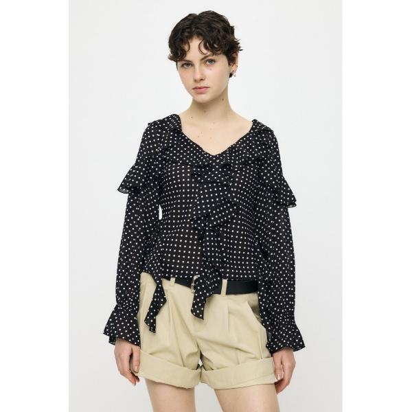 『タイムセール実施中』ZOZO問い合わせ番号:104769111ショップ:MOUSSY，マウジーブランド:MOUSSY，マウジー商品名:CHIFFON RUFFLE ブラウスカテゴリ:トップス>シャツ/ブラウスブランド品番:010JS...