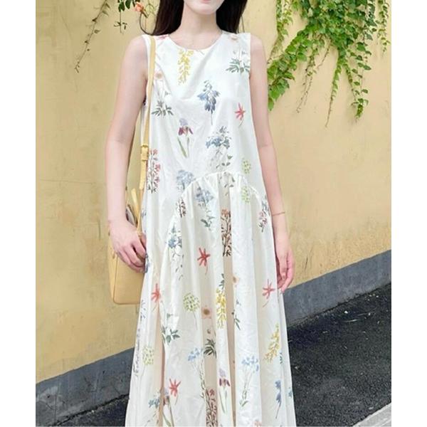 ZOZO問い合わせ番号:104769561ショップ:DOUBLE STEAL，ダブルスティールブランド:LUCPY，ラクピー，＆soiree，アンドソワレ商品名:フラワープリント ノースリーブ フレアロングワンピースカテゴリ:ワンピース/ド...