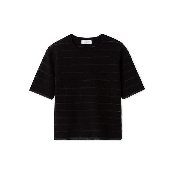 ZOZO問い合わせ番号:104769592ショップ:emmi，エミブランド:emmi，エミ商品名:ハーフスリーブボーダーニット/接触冷感カテゴリ:トップス>ニット/セーターブランド品番:13WNT262035素材:表地: 綿68%、ポ...