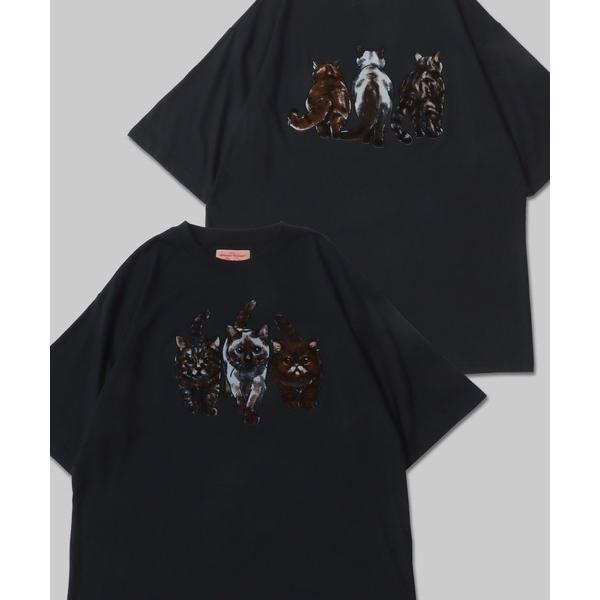 『タイムセール実施中』ZOZO問い合わせ番号:104770023ショップ:SITRY，シトリーブランド:SITRY，シトリー商品名:Cat Flock Print T-Shirt/猫 アニマル フロッキープリント 半袖Tシャツ レディース ...