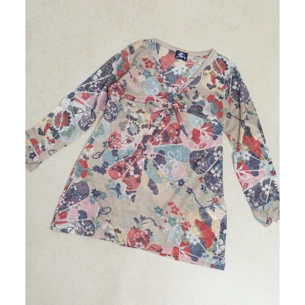 ZOZO問い合わせ番号:104770175ショップ:FUNALIVE，ファンアライブブランド:FUNALIVE，ファンアライブ商品名:和柄 着物柄 総柄長袖チュニックワンピースカテゴリ:ワンピース/ドレス>チュニックブランド品番:DI...