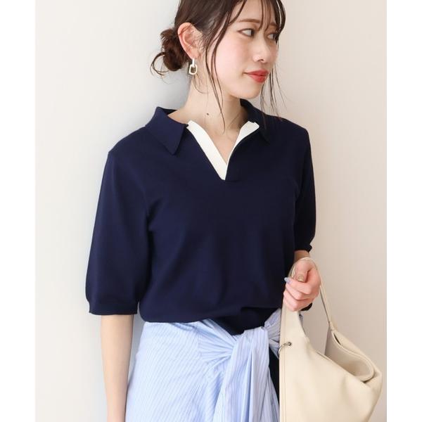 『タイムセール実施中』ZOZO問い合わせ番号:104771009ショップ:AMERICAN HOLIC，アメリカンホリックブランド:AMERICAN HOLIC，アメリカンホリック商品名:襟付き配色半袖ニットカテゴリ:トップス>ニット...
